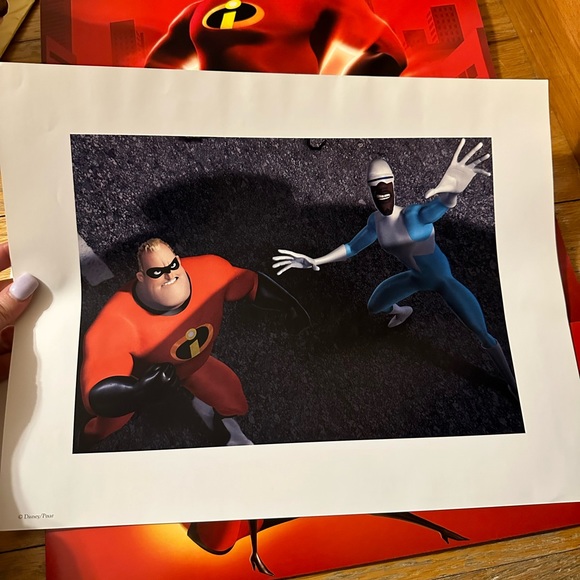 Disney | Art | Disney Pixar The Incredibles Lithographs 4 Piece Set ...